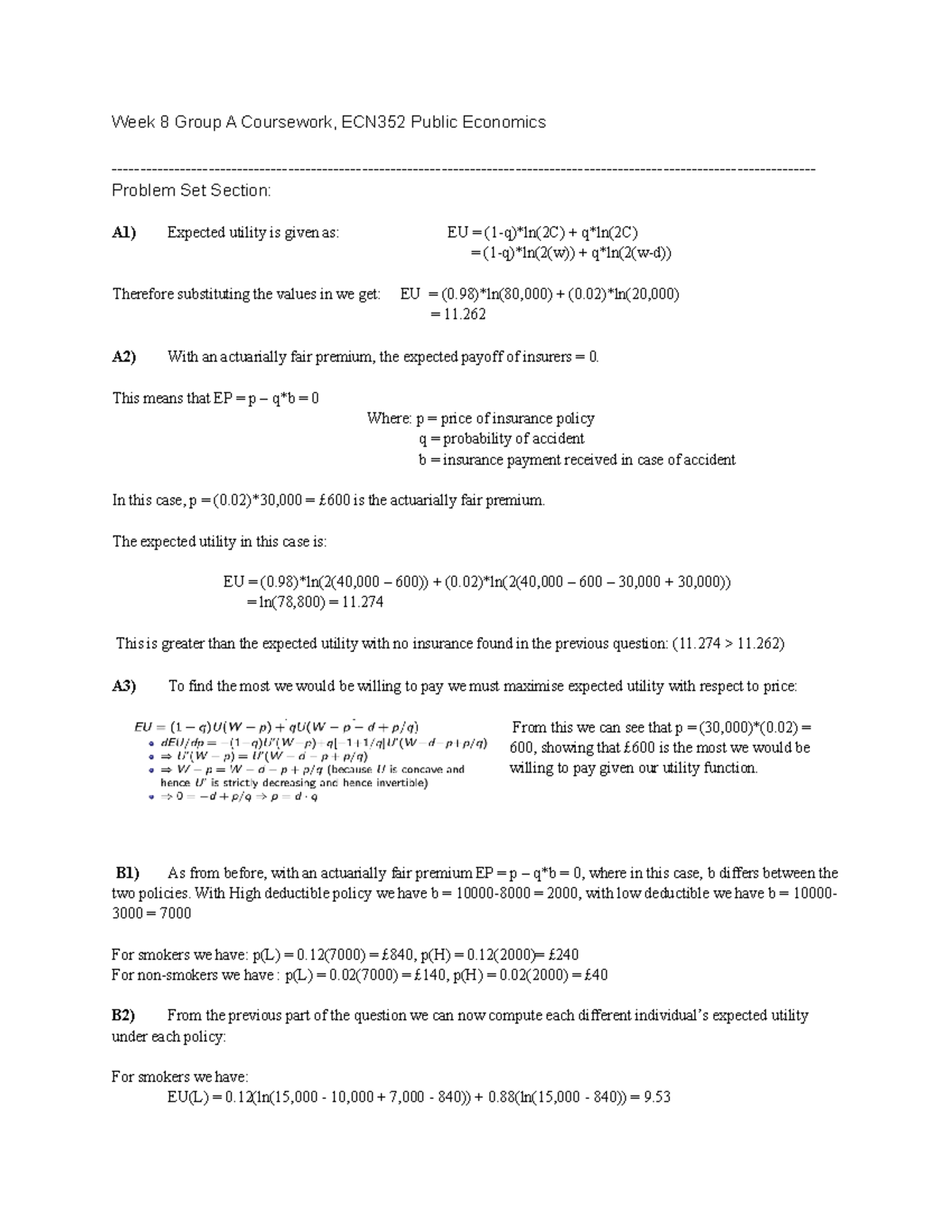 Presentation for week 8 - Week 8 Group A Coursework, ECN352 Public ...