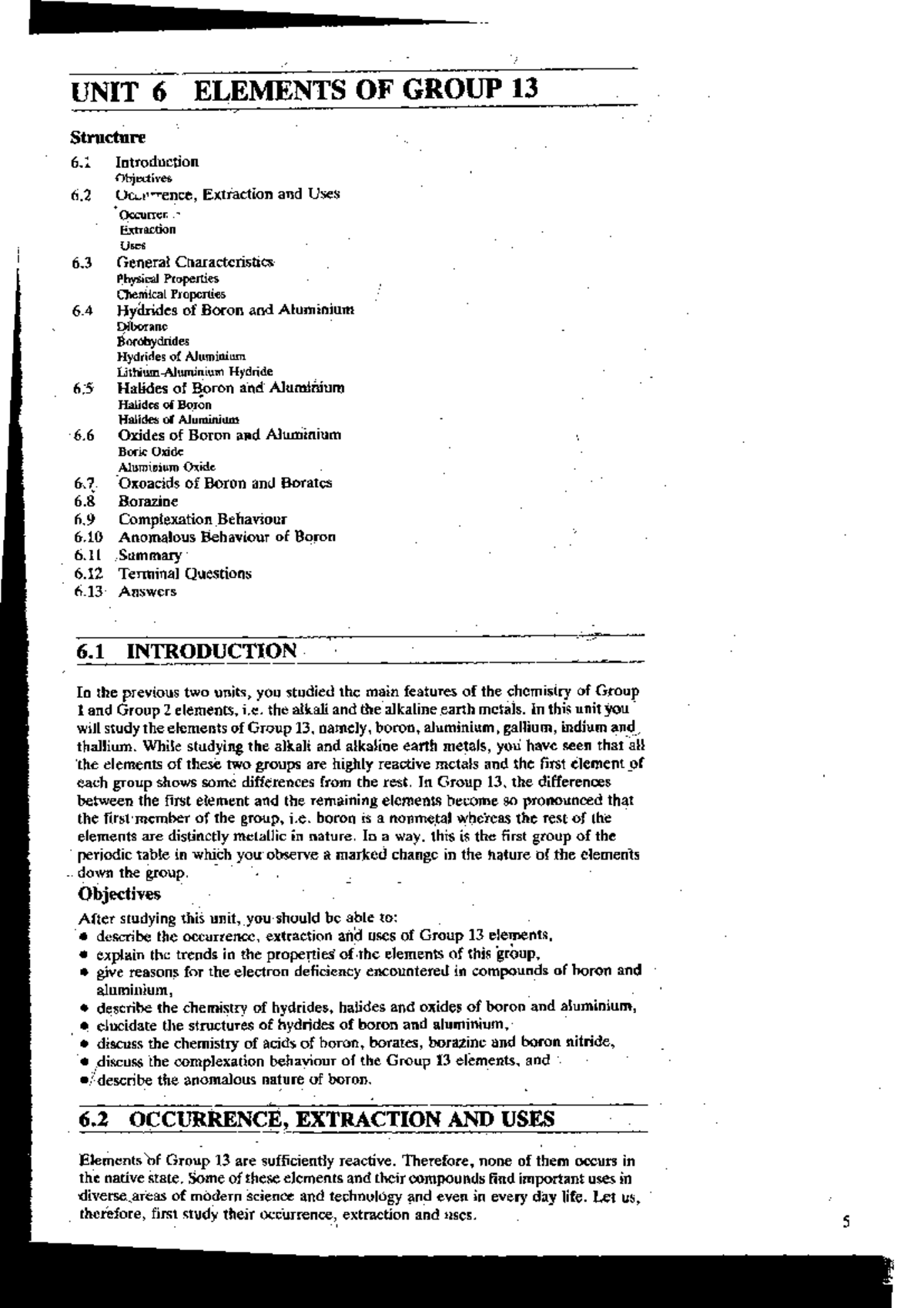 P block elements 13 group Ignou - UNIT 6 ELEMENTS OF GROUP 13 structure ...
