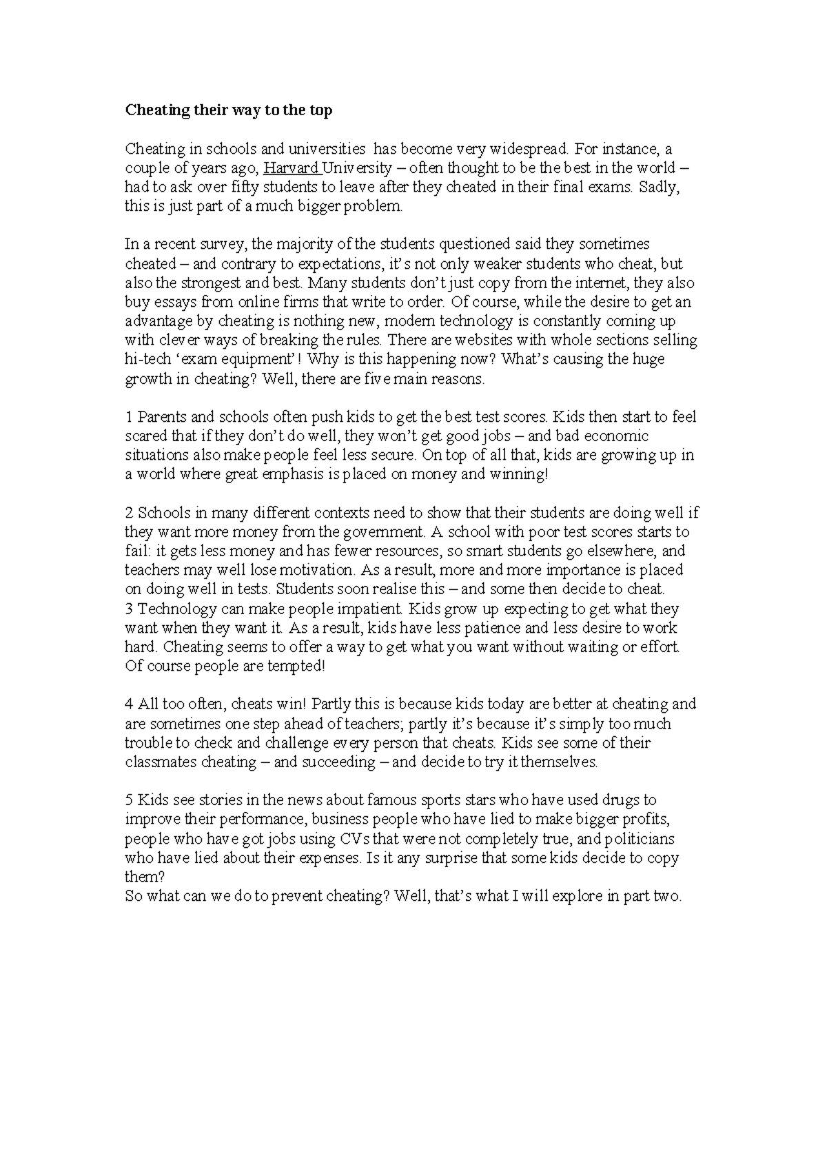 Cheating their way to the top - Cheating their way to the top Cheating ...