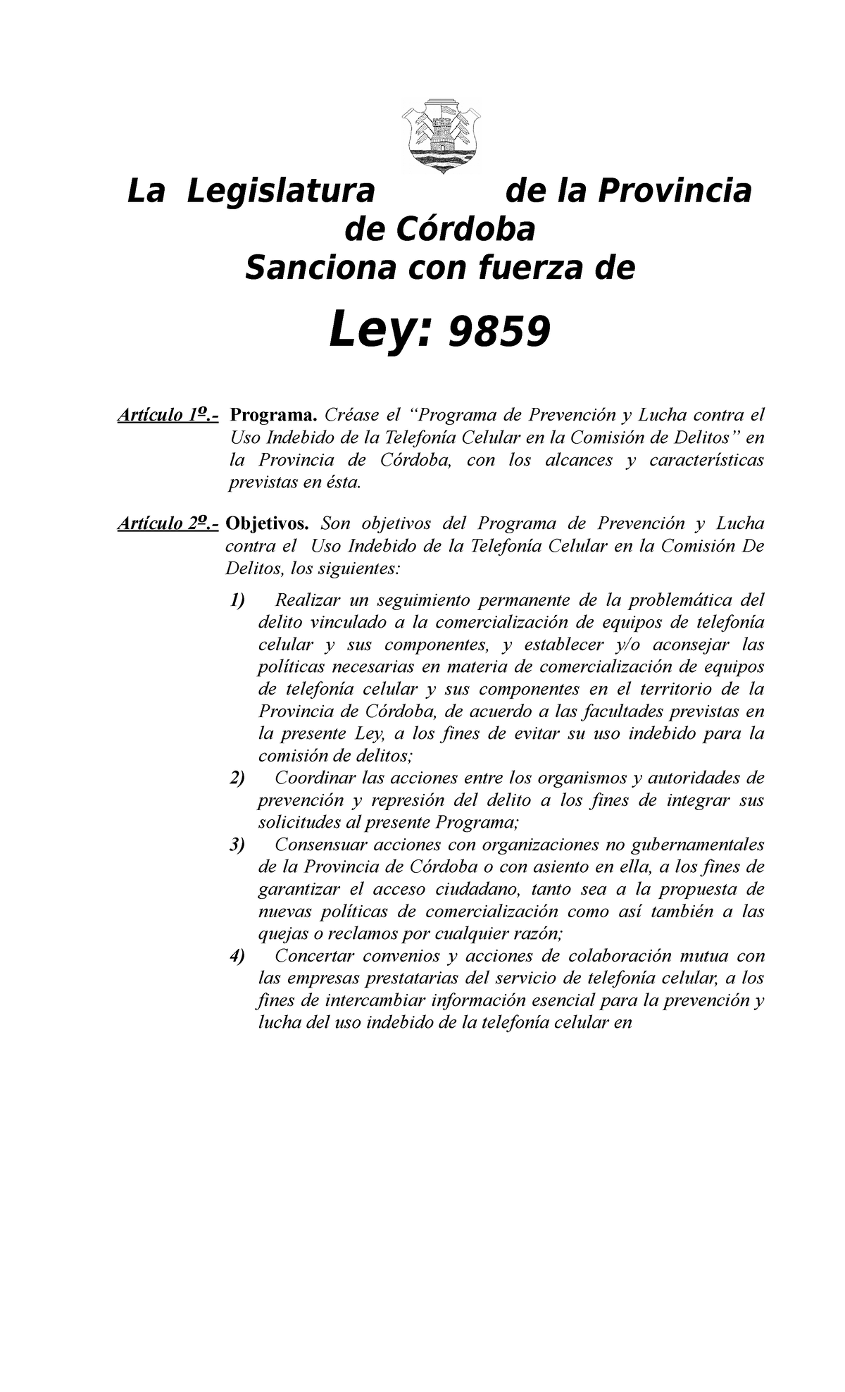 LEY 9859 programa de prevencion y lucha contra el uso indevido de la ...