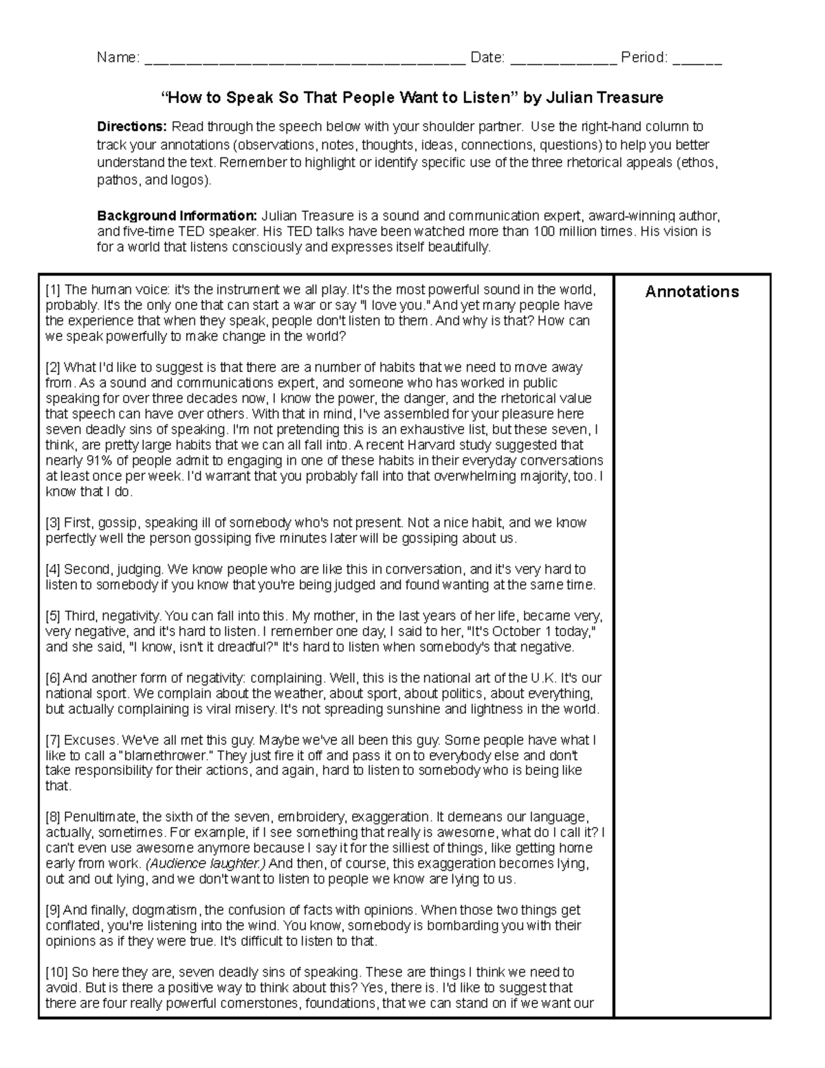 TED Talk Rhetoric Search - Studocu