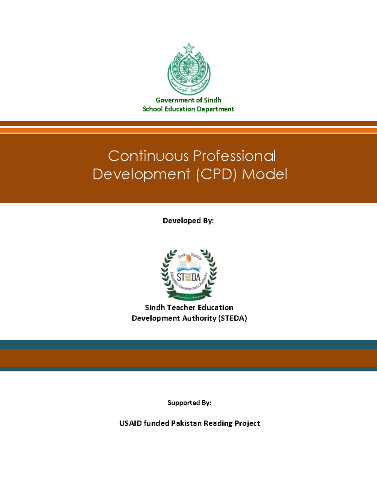 CPD Model - Developed By: Government of Sindh School Education ...