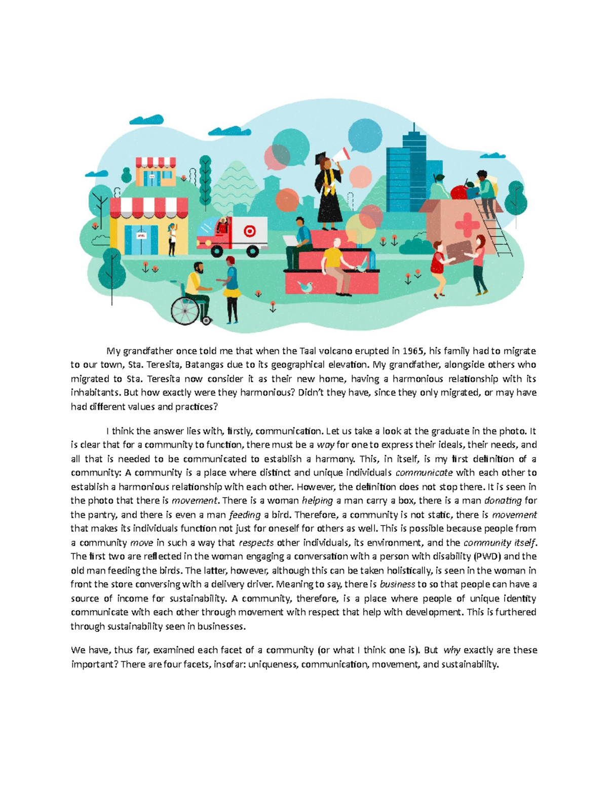 CWTS1 - Notes - My grandfather once told me that when the Taal volcano ...