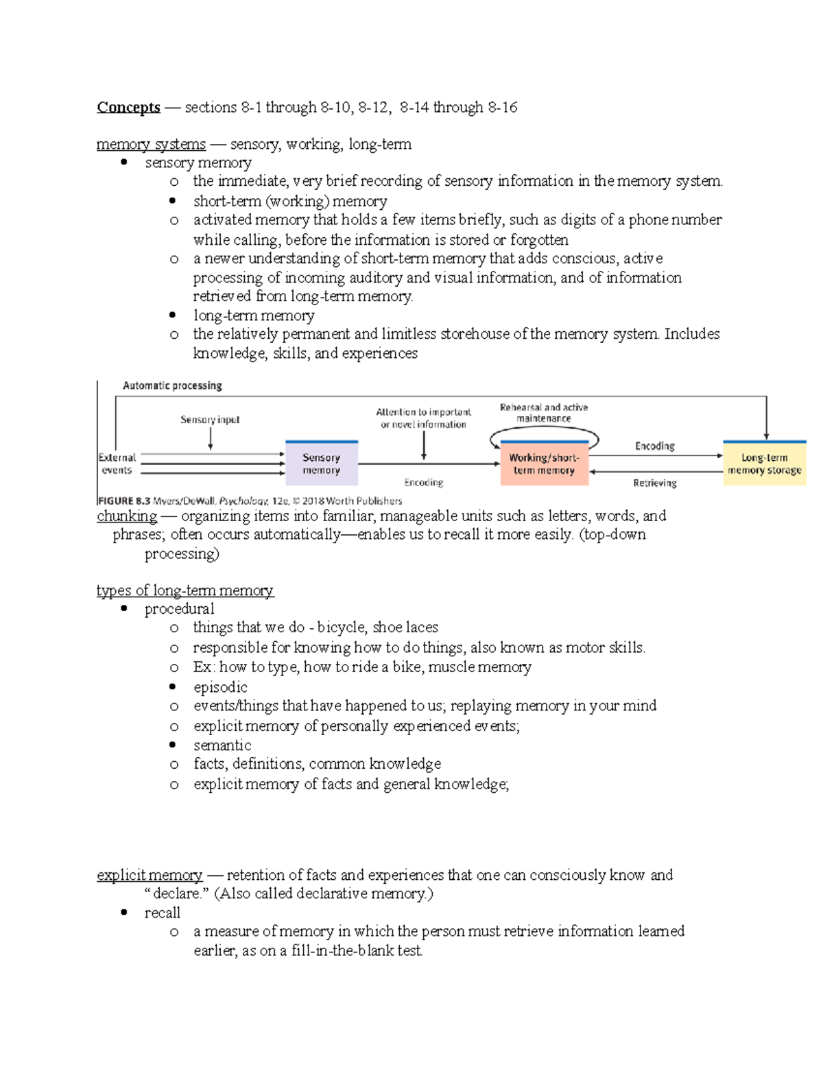 Week 12 Memory Sections - Concepts — sections 8-1 through 8-10, 8-12, 8 ...