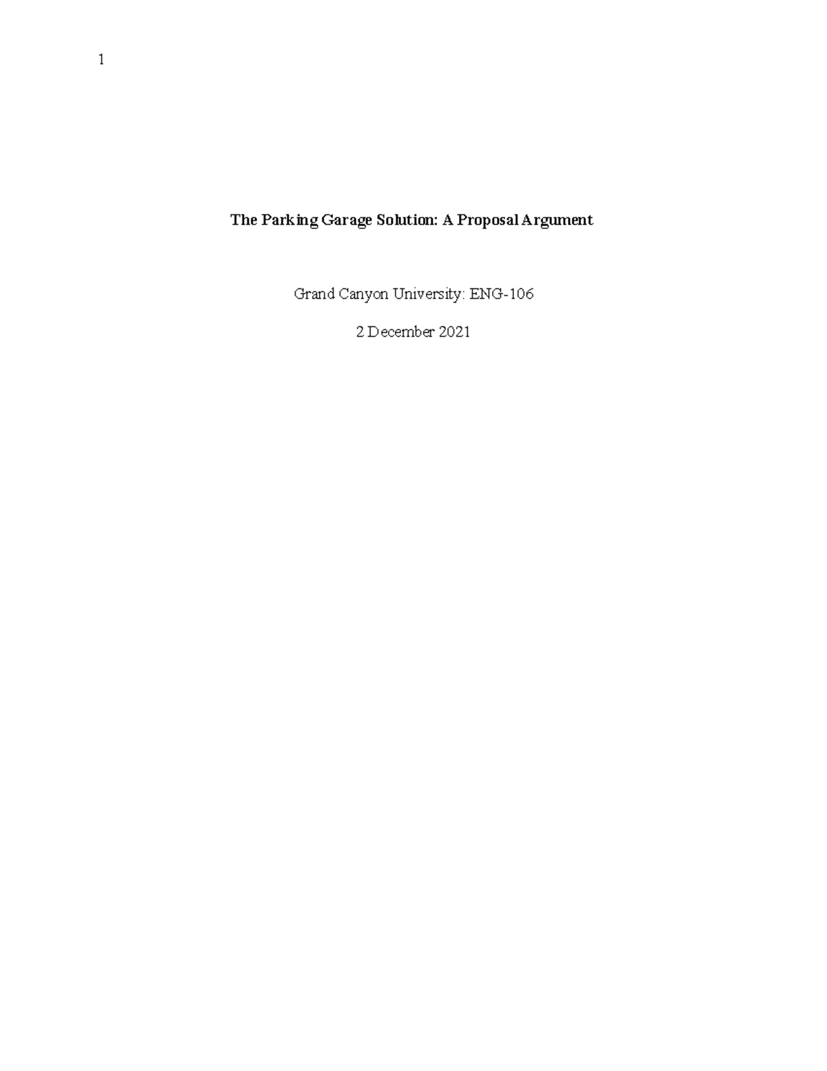 The Parking Garage Solution - Final Draft - The Parking Garage Solution ...