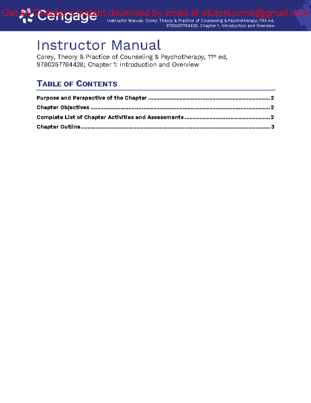 Solution Manual For Theory and Practice of Counseling and Psychotherapy ...