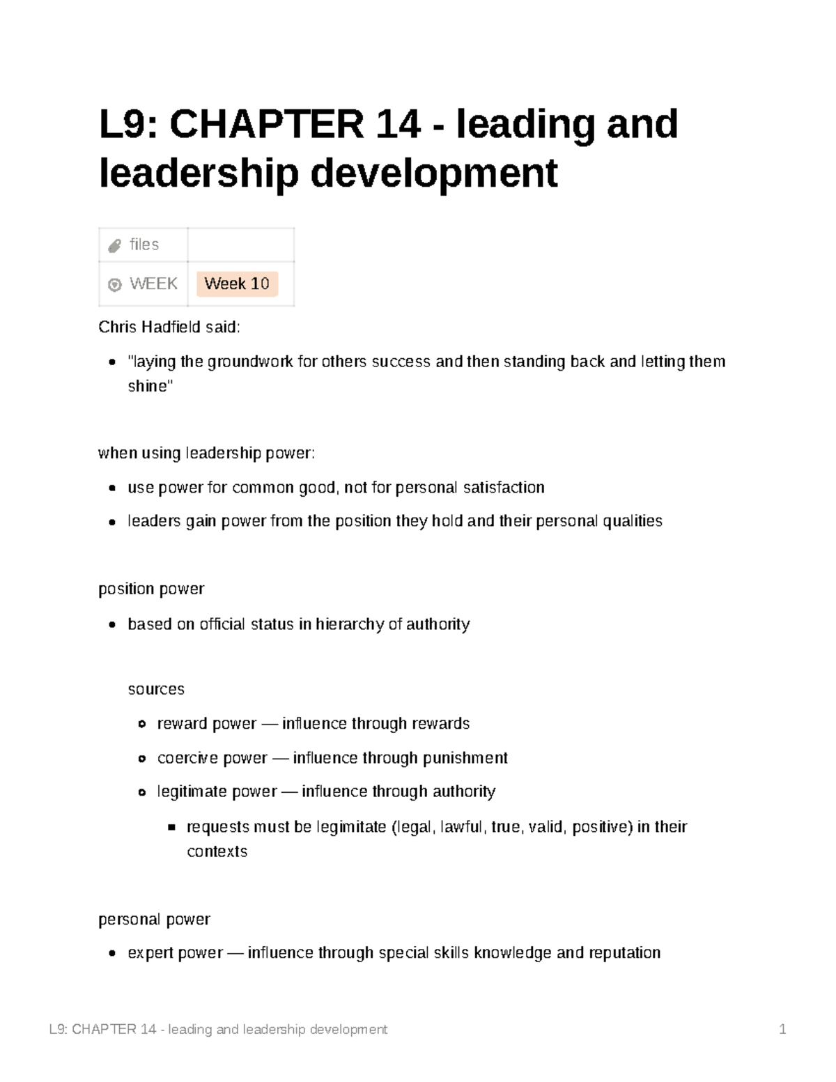 L9 Chapter 14 - leading and leadership development - L9: CHAPTER 14 - leading and leadership ...
