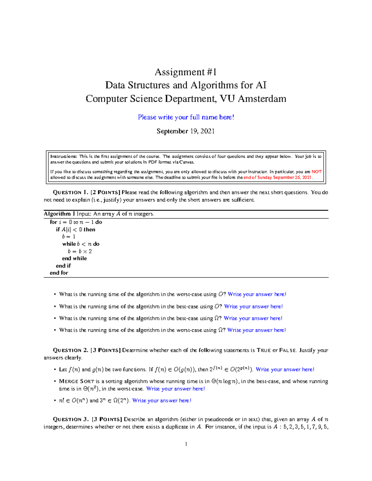 Assignment 1 - Practical 1 - Assignment Data Structures and Algorithms ...