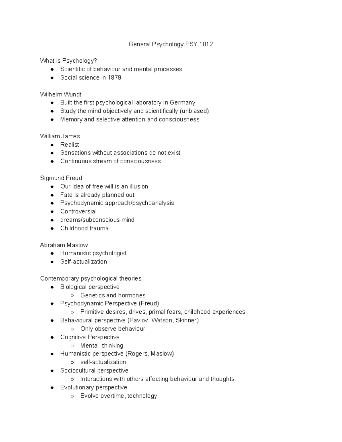 General Psychology PSY 1012 - General Psychology PSY 1012 What is Psychology? Scientific of ...