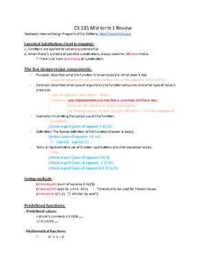 F22 CS115 Final Reference Sheet - CS115 Fall 2022 Page 1 CS115 Final Exam Reference Sheet ...