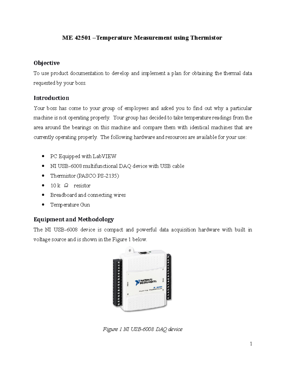 Temperature+Measurement+Using+Thermistor - ME 42501 –Temperature ...
