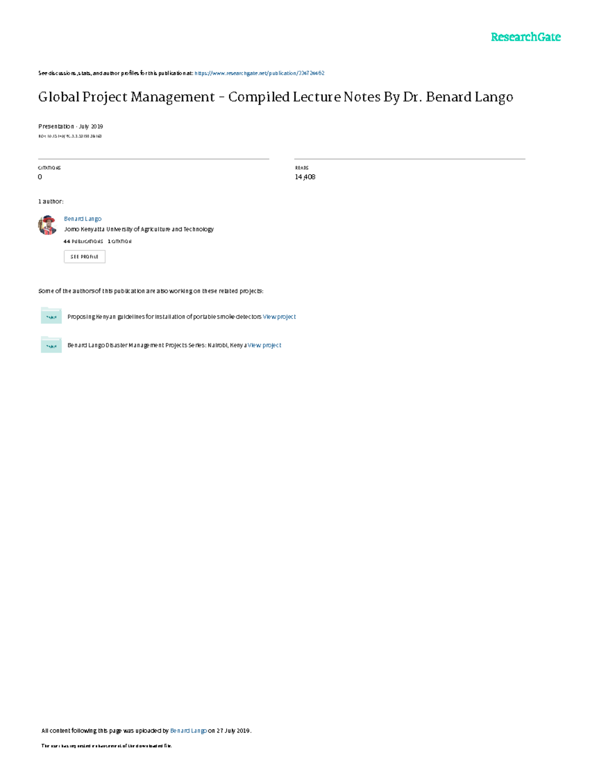 Project Management - The questions in this Kit have been grouped ...