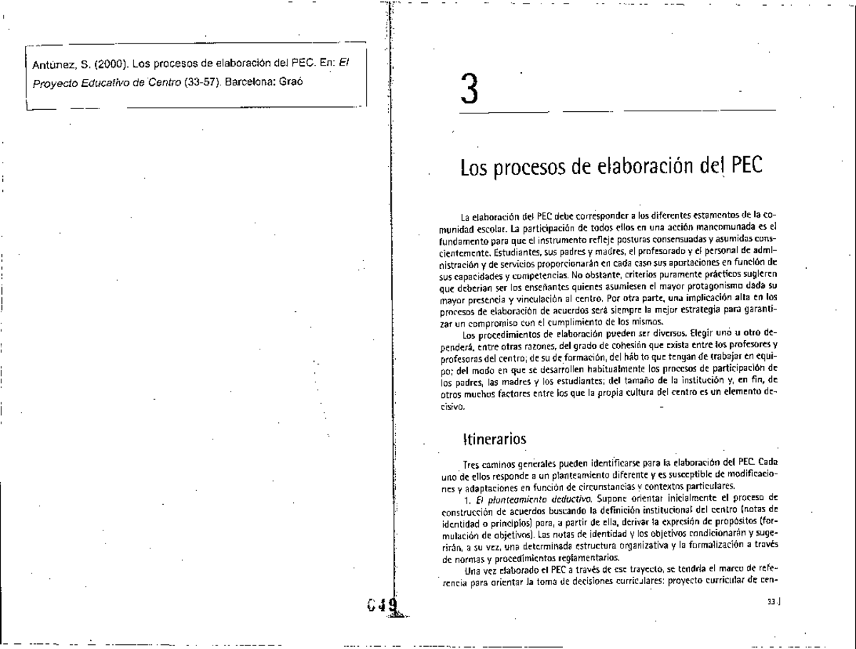 Elaboracion del pec - proyedto educativo de centro - Orientación ...
