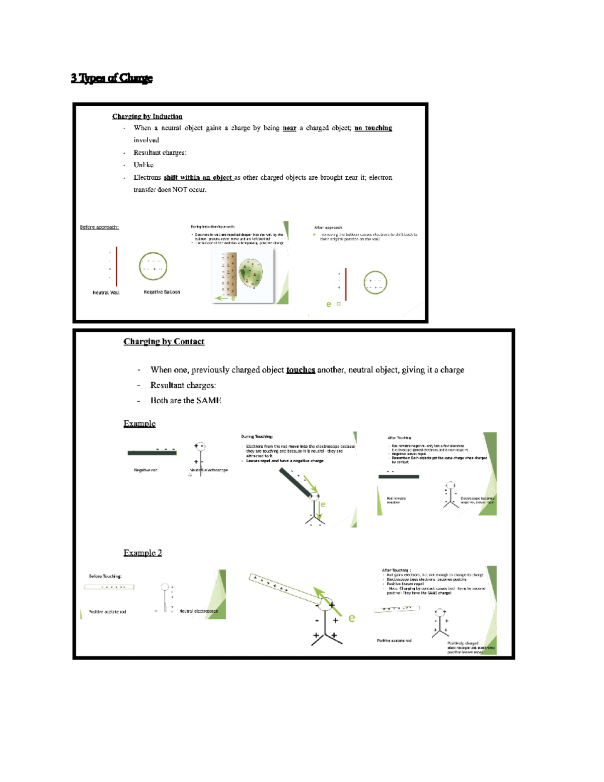 Science - Final - Electricity Notes - 3 Types of Charge Circuit ...