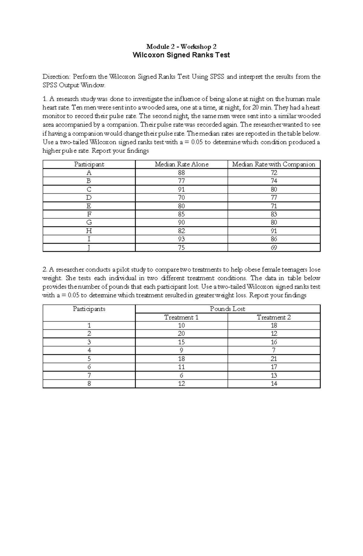 Module 2 - Workshop 2 - A task for Wilcoxon signed rank test - Module 2 ...