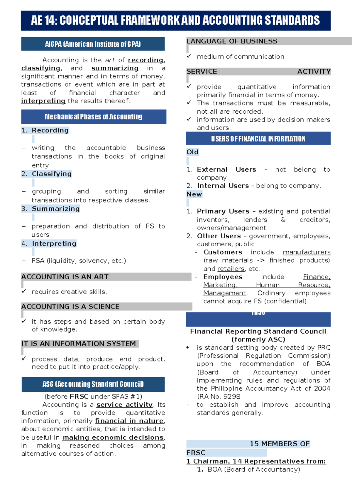 CFAS CHAP 1 - Chapter 1 - Accounting is the art of recording ...