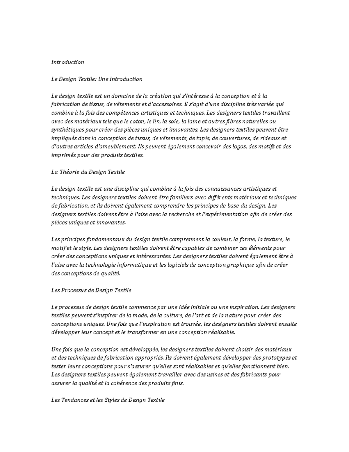 Textile Design Study Notes - Introduction Le Design Textile: Une ...