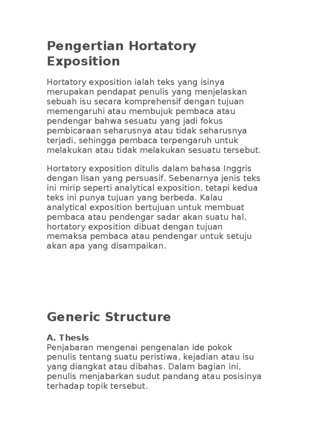 Hortatory exposition - Pengertian Hortatory Exposition Hortatory ...