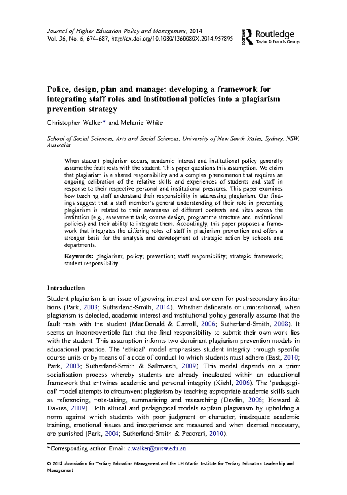 Police, design, plan and manage developing a framework for - Police ...