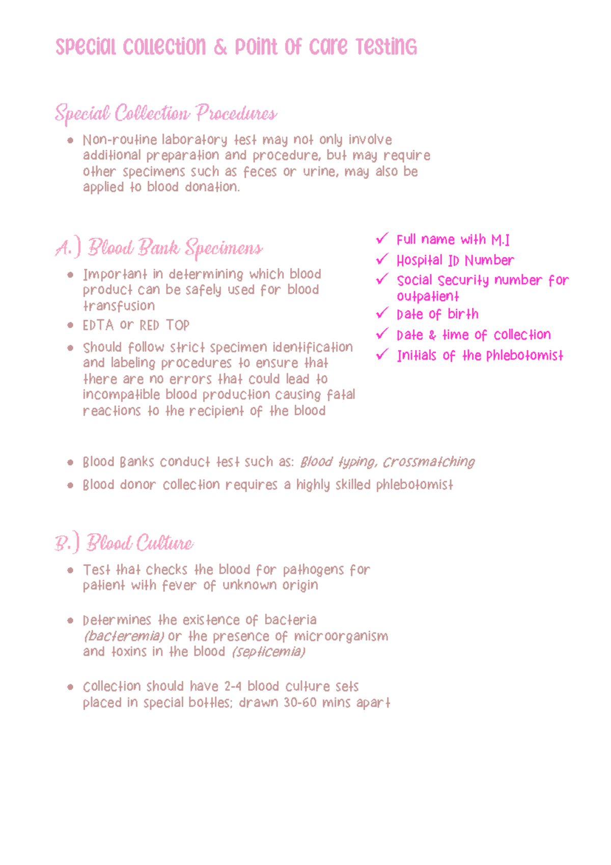Principle of Medical Laboratory Science-LEC - Non-routine laboratory ...