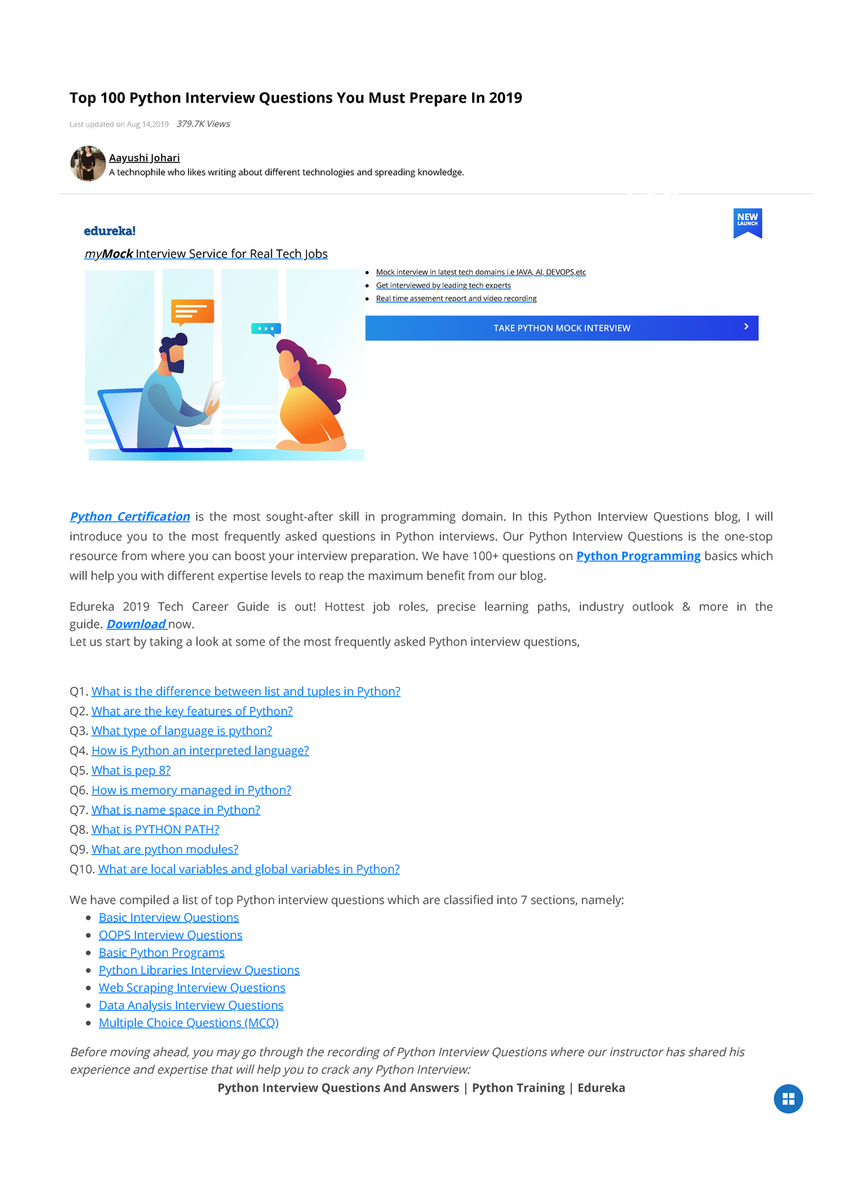 100 Python DS Interview Questions - In this Python Interview Questions ...