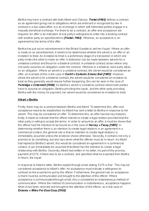 Problem question example answers - LAW OF CONTRACT: PROBLEM QUESTION EXAMPLE ANSWER EXERCISE In ...