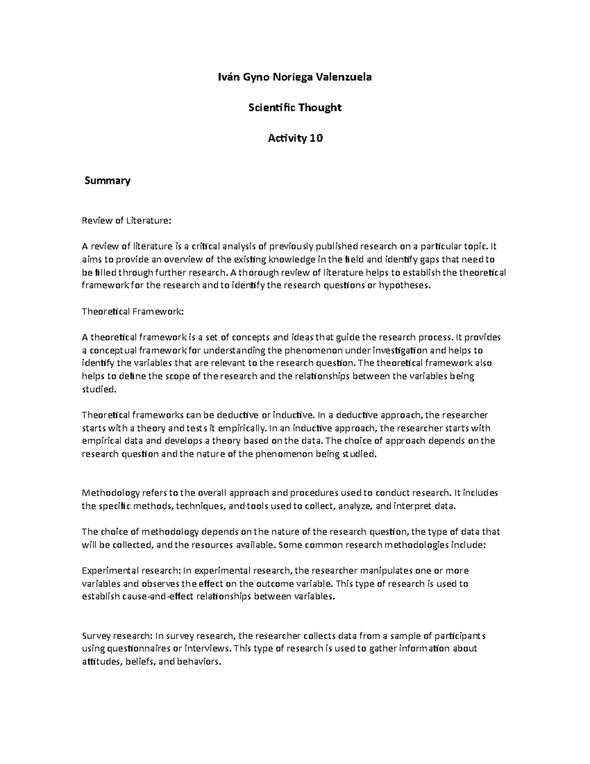 Scientific Thought Activity 10 Iv n Gyno Noriega Valenzuela