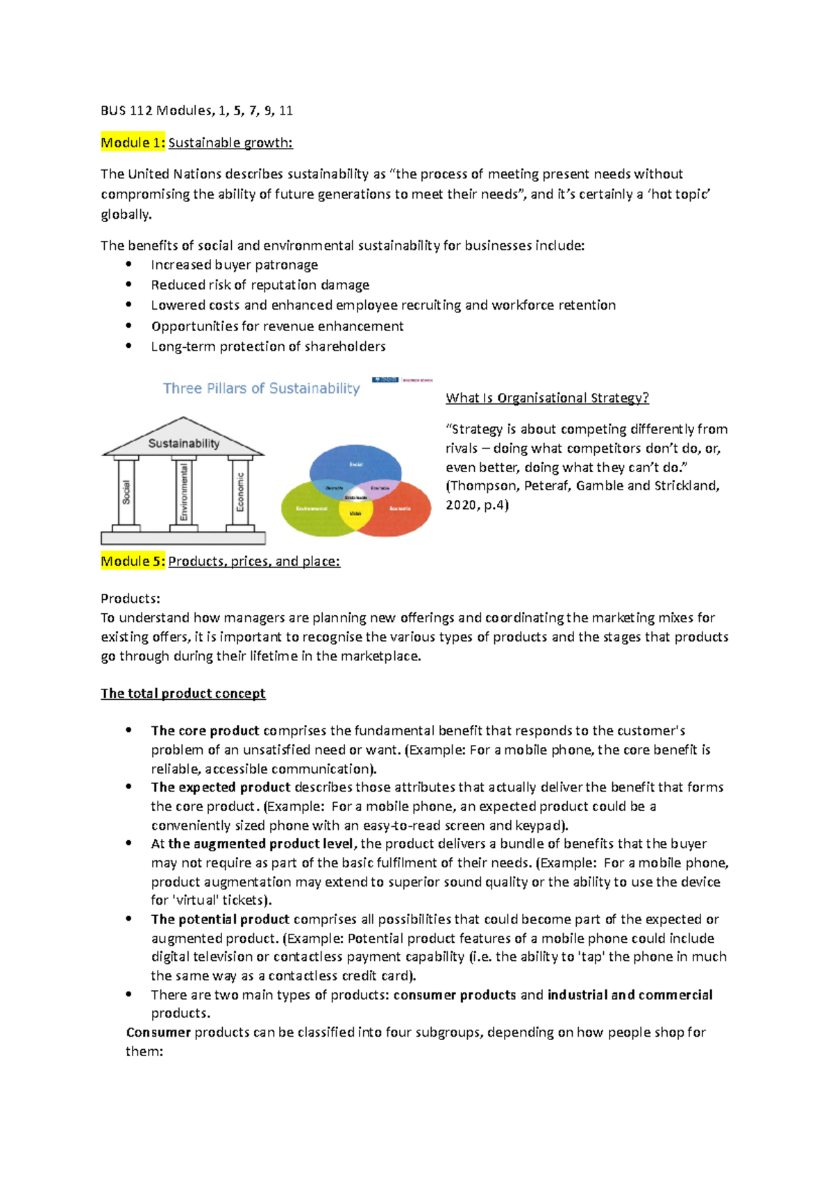 BUS 112 Exam prep - Notes for the exam - BUS 112 Modules, 1, 5, 7, 9 ...