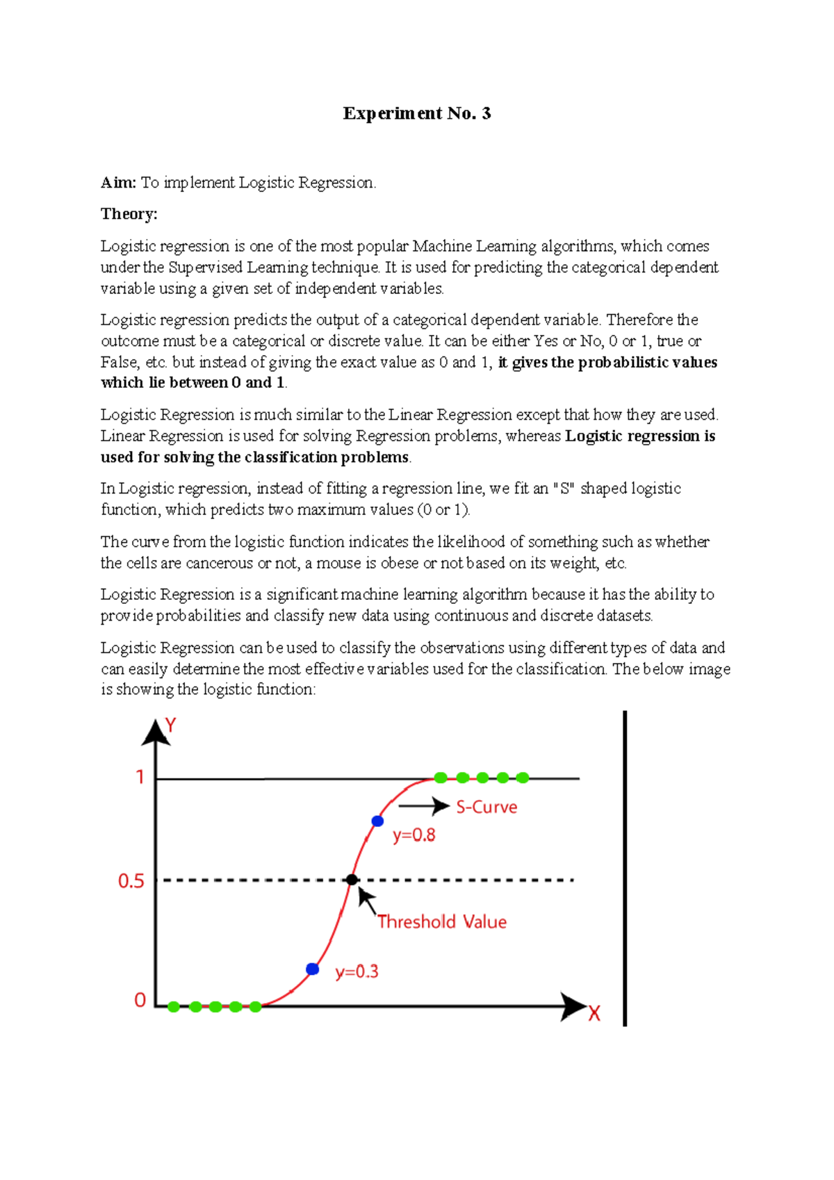 Exp 3 - Mumbai University - Machine Learning Lab Practical - Experiment 3 - Experiment No. 3 Aim ...