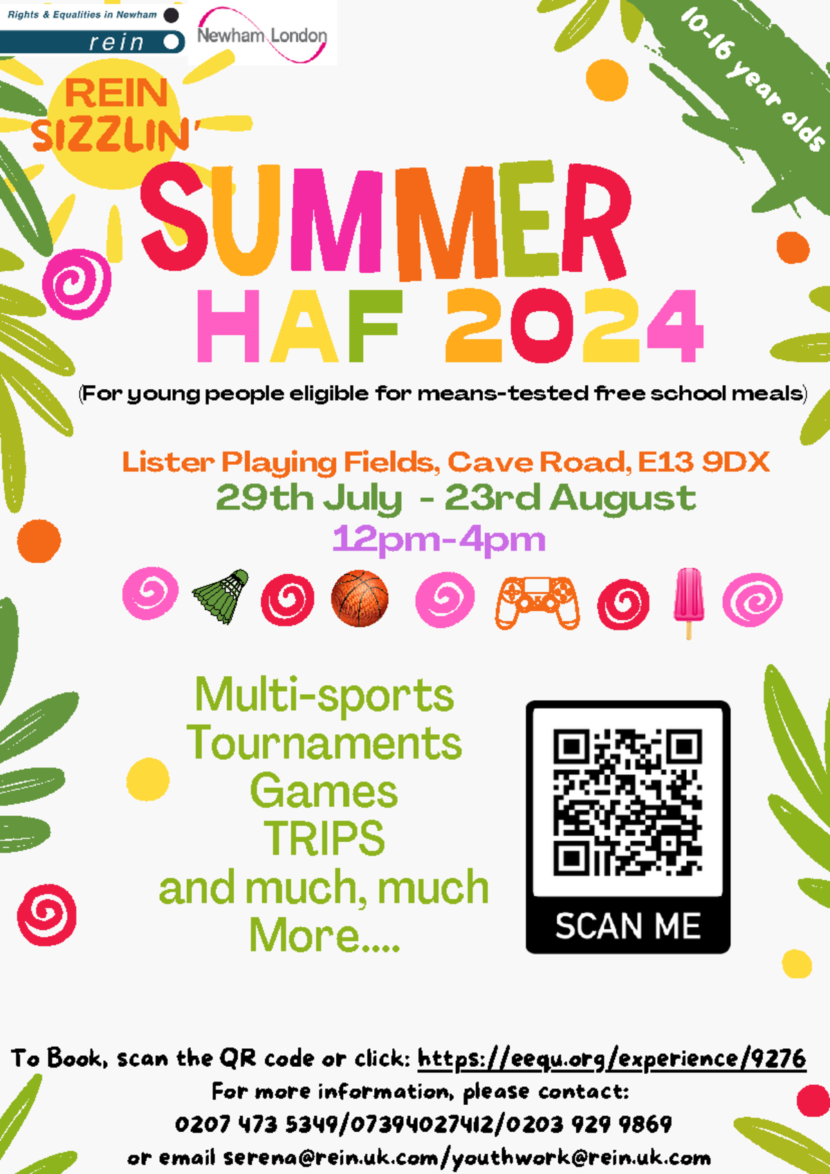 FREE Summer Activities - HAF 2024 REIN SIZZLIN’ Multi-sports ...