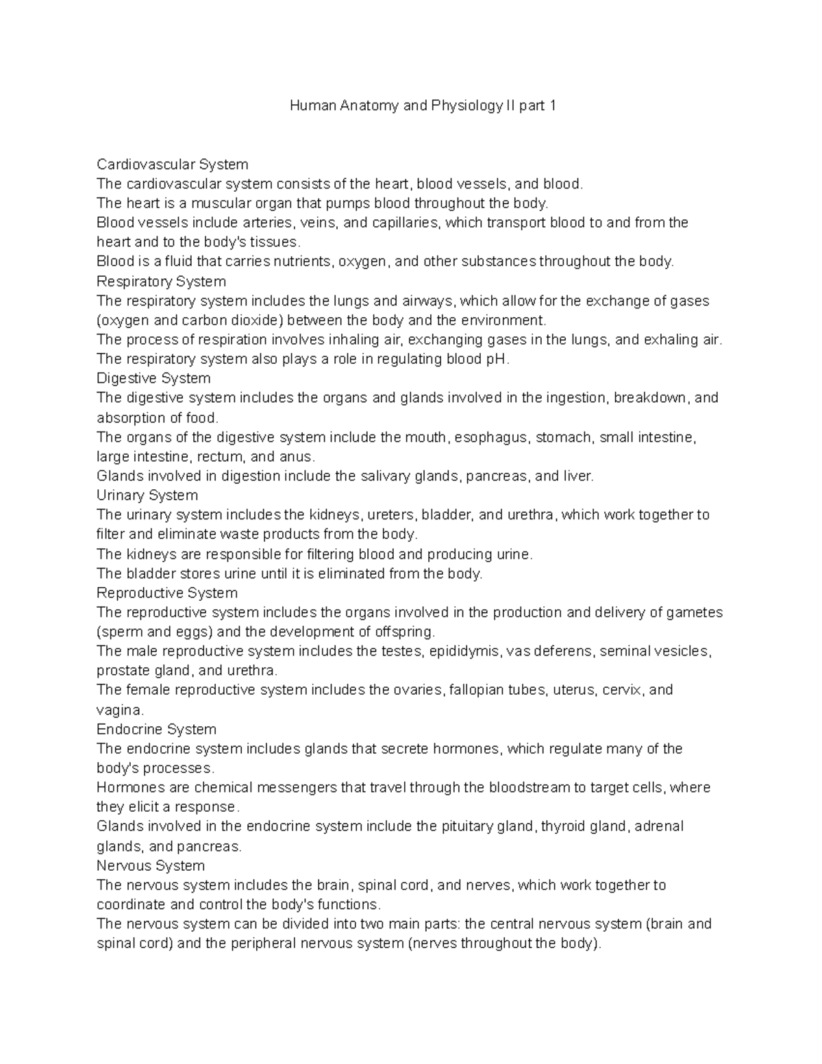 Human Anatomy And Physiology Ii Part 1 The Heart Is A Muscular Organ