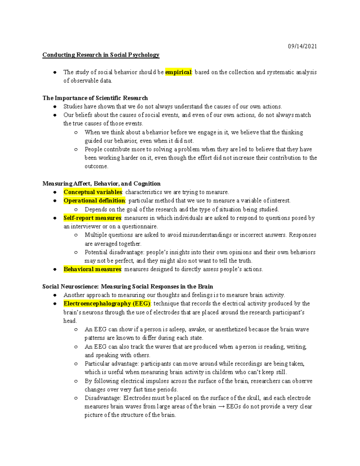 Reading Conducting Research in Social Psychology - 09/14/ Conducting ...
