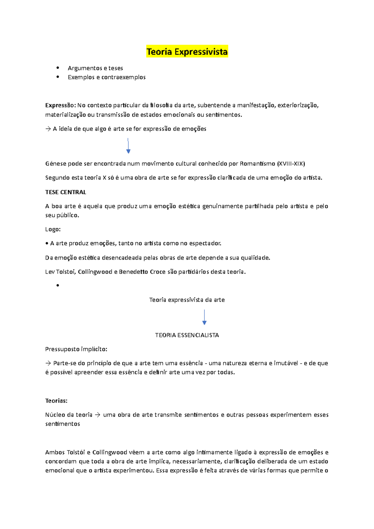 Teoria expressivista - powerpoint - Teoria Expressivista Argumentos e ...