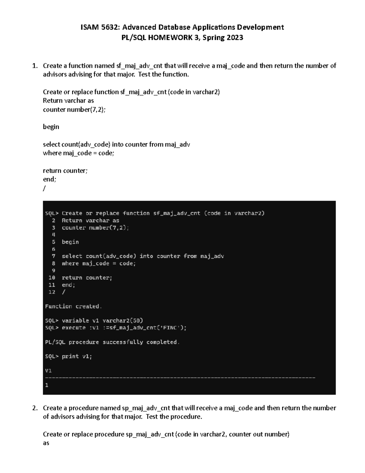 ISAM5632A - Practice questions on PLSQL using cursor and loops - ISAM ...