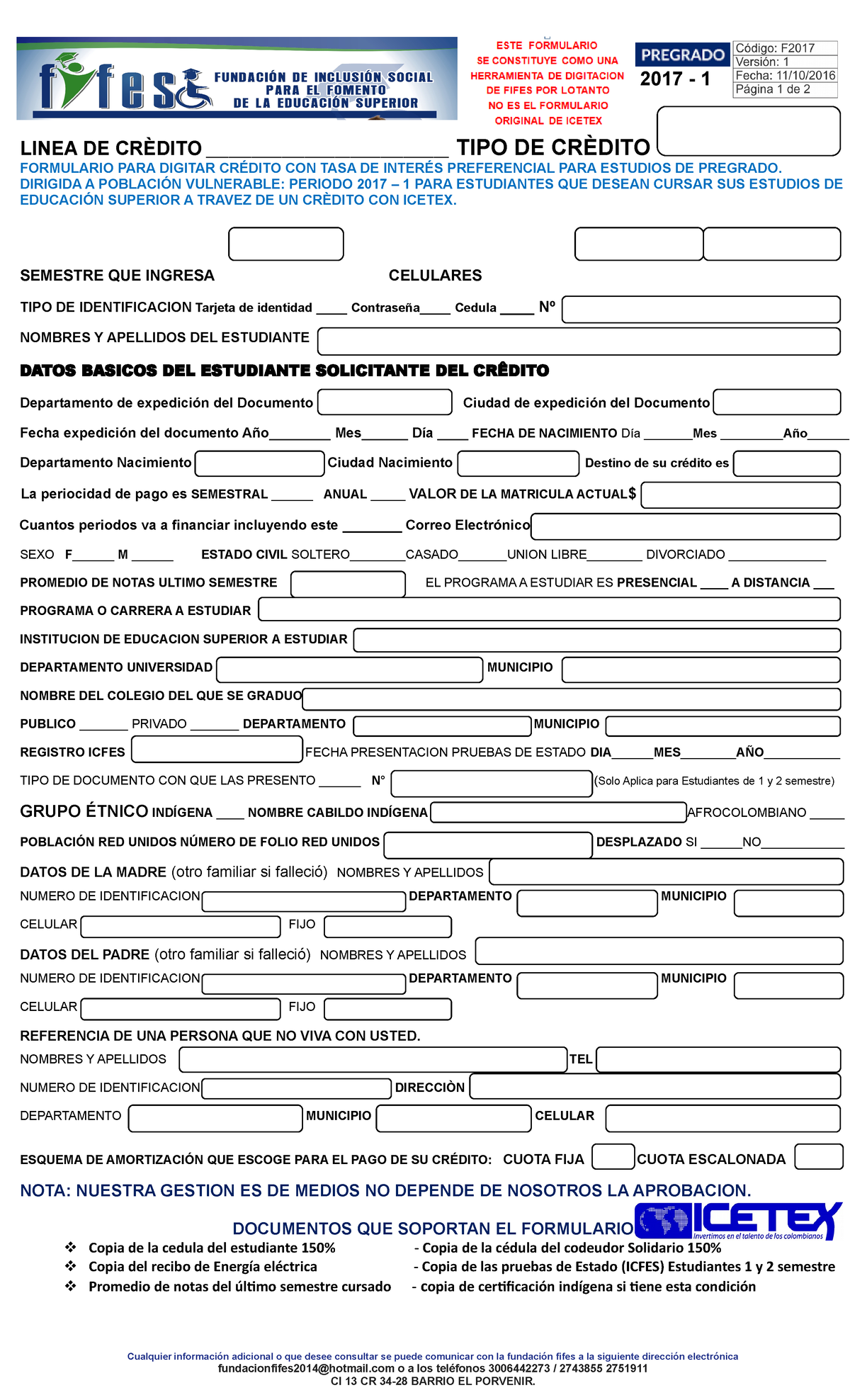 Ejemplo Nuevo Formulario General de cualquiera área que puedan ver el ej - 2017 - 1 LINEA DE ...