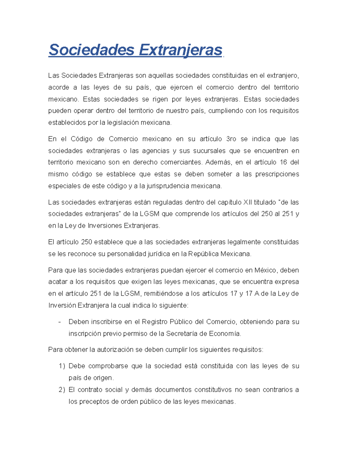 Sociedades Extranjeras en México - Sociedades Extranjeras Las ...
