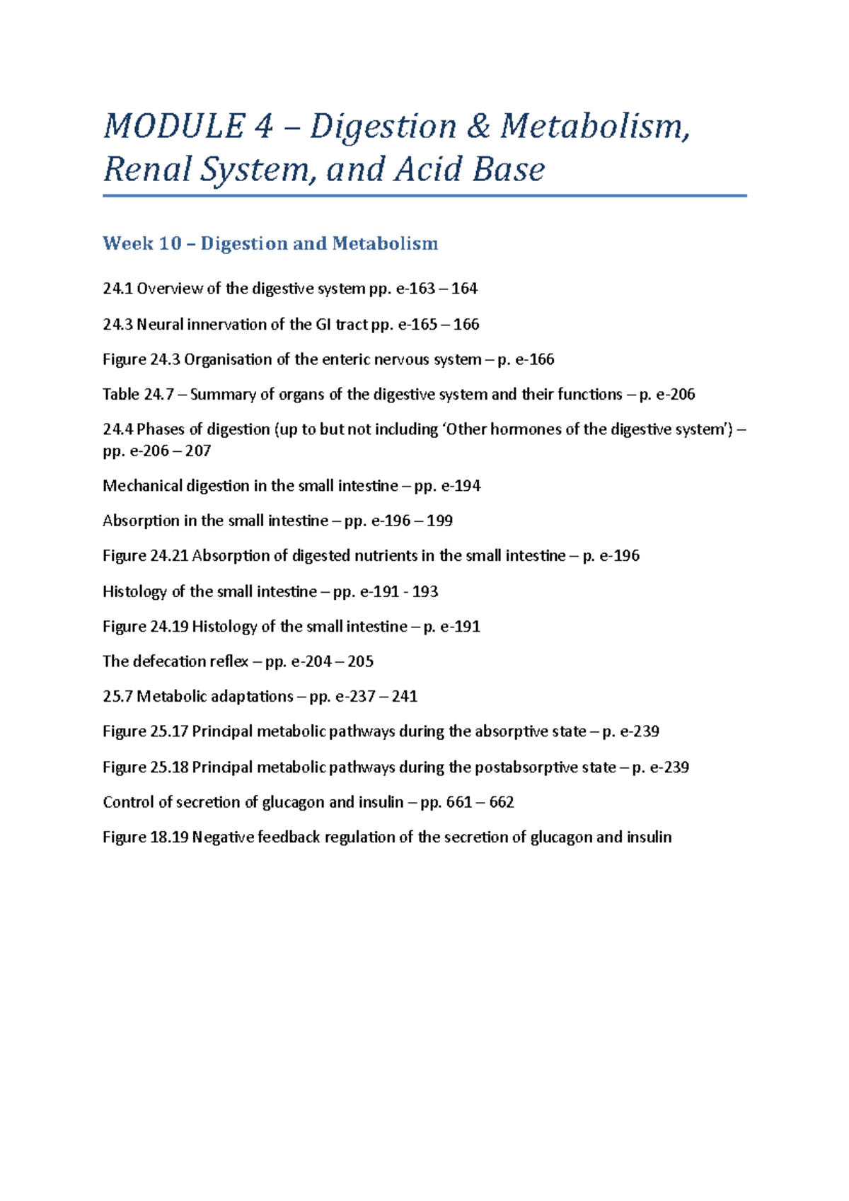 Module 4 Readings - MODULE 4 Digestion Metabolism, Renal System, and ...