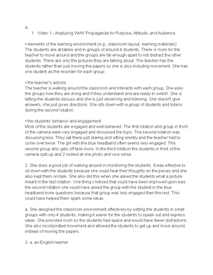 Manging Engaging Learning Enviroments Task 3 - A. One problem you might ...