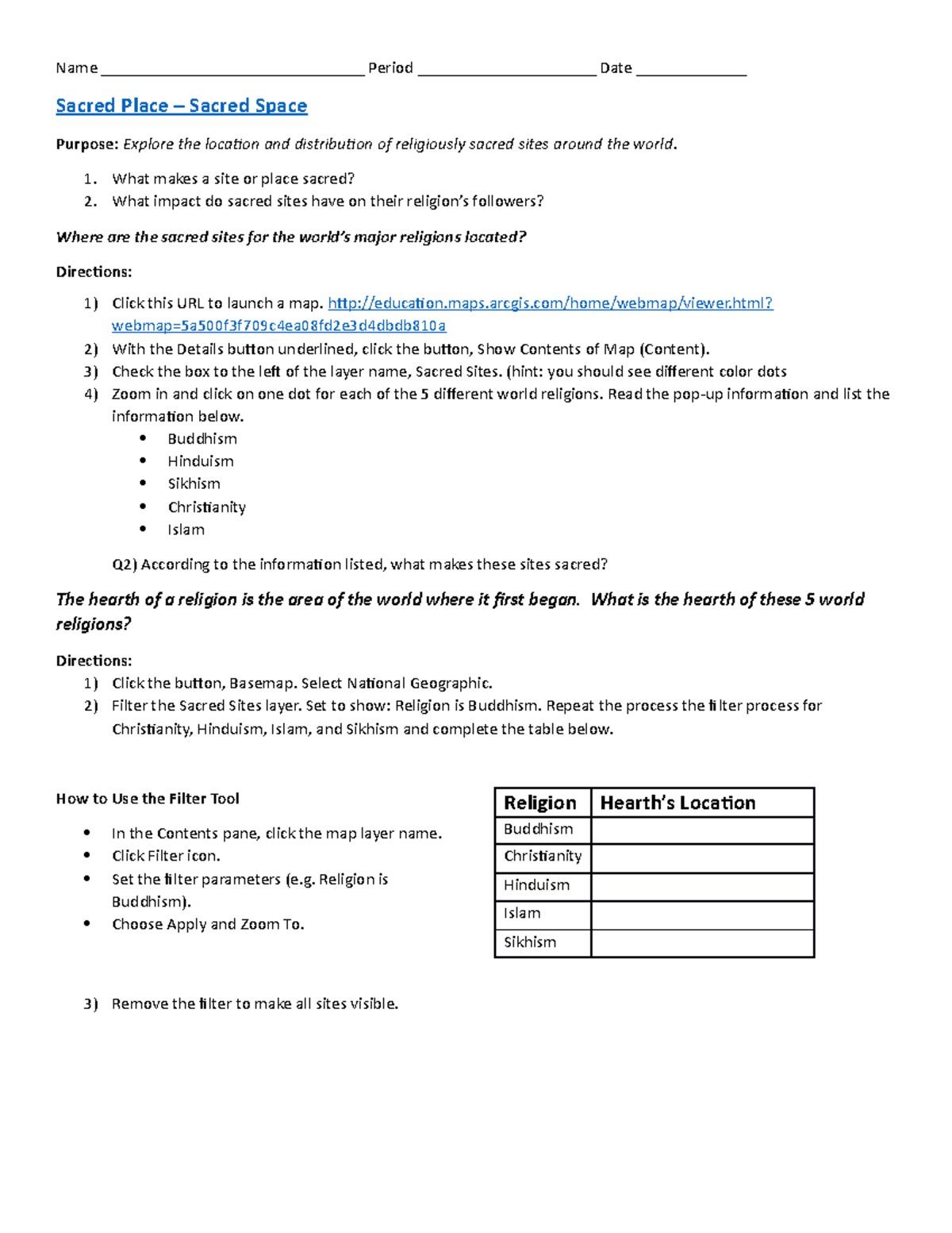 Sacred Spaces GIS and Story Map-1 - Name ...