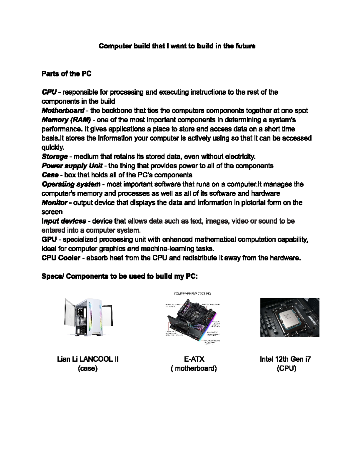 Computer build - Computer Engineering as a Discipline - Studocu