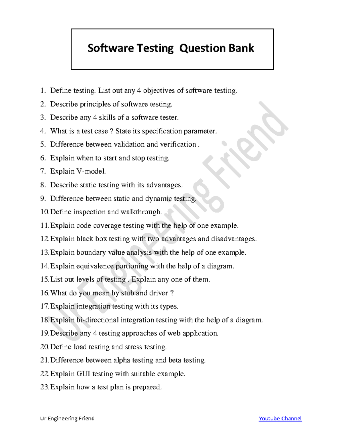 STE Live Seminar Question Bank - Ur Engineering Friend Youtube Channel ...