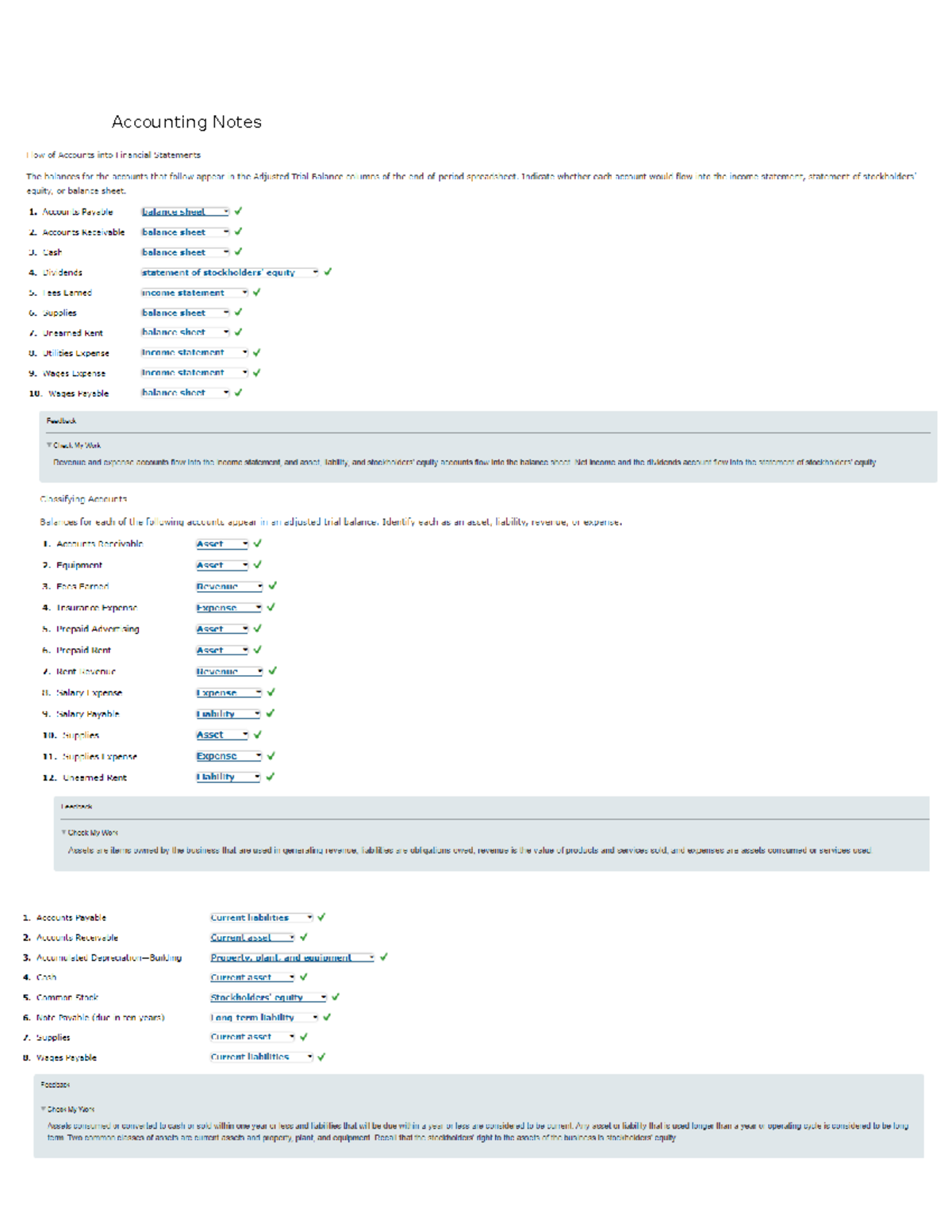 Accounting Notes - Accounting Notes Debits and Credits The terms 'debit ...