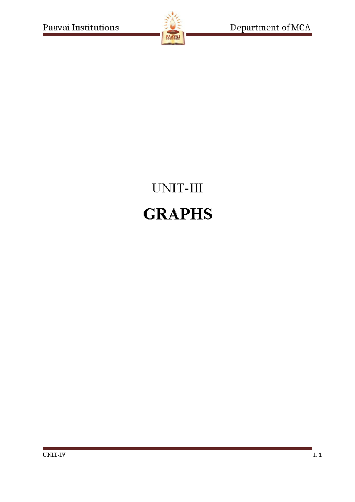 Mc4101 Adsa Unit Iii Advanced Data Structures Unit Iii Graphs Technical Terms 1 Graph A