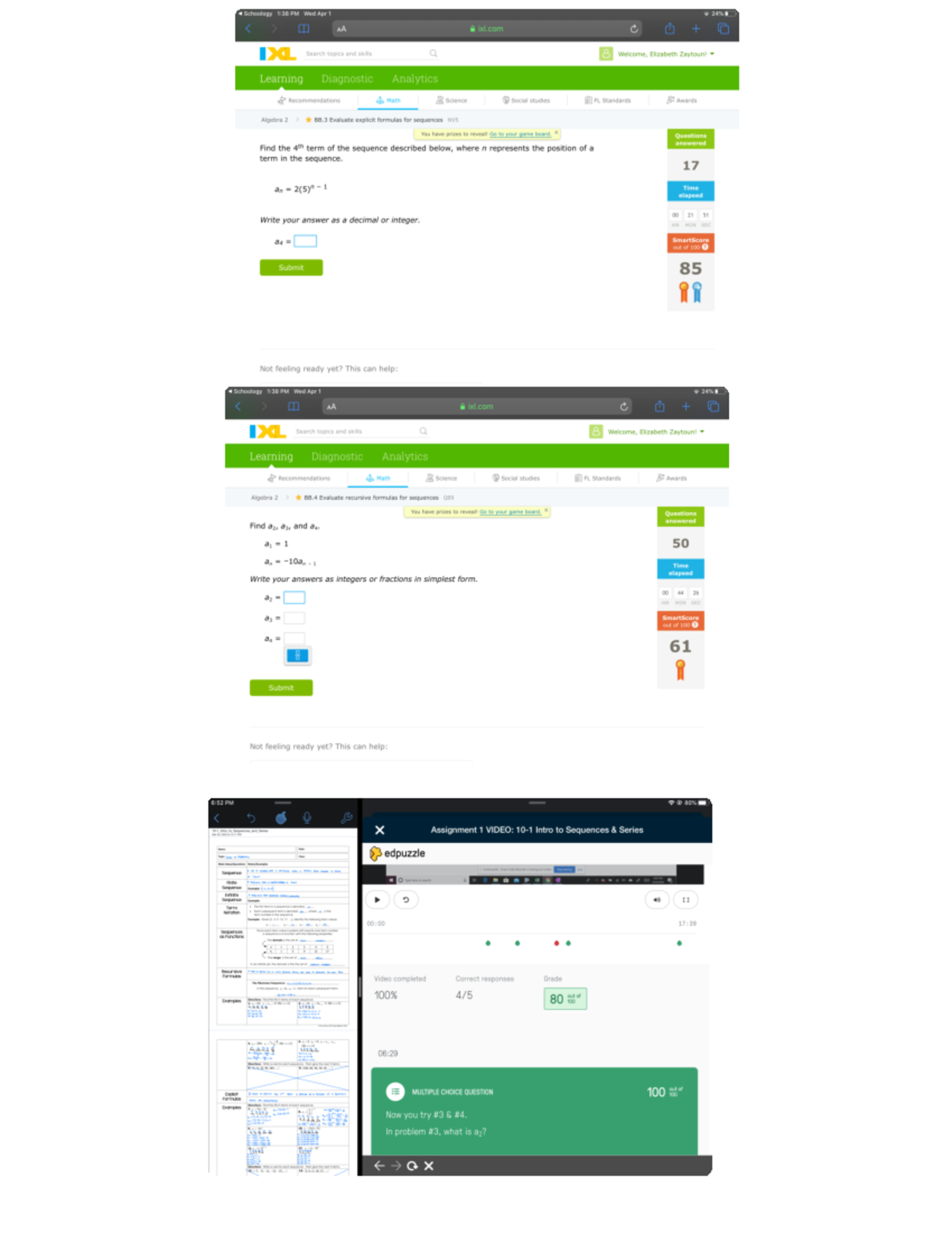 Assignment 1 IXL Homework (Edpuzzle included) - MAT 128 - Studocu