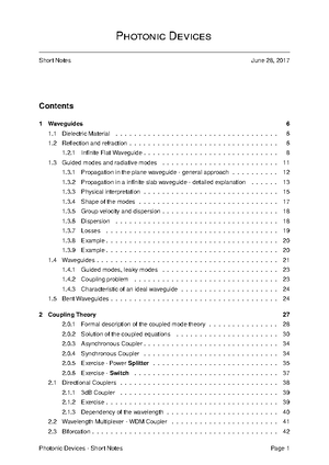 Pd short notes 1 90 - P D Short Notes June 28, 1 Waveguides Contents 1 ...