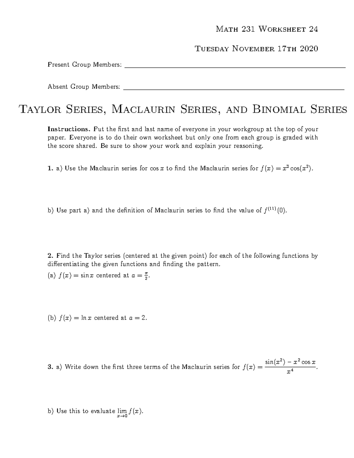 WS24 111720 - noooo - Math 231 Worksheet 24 Tuesday November 17th 2020 ...