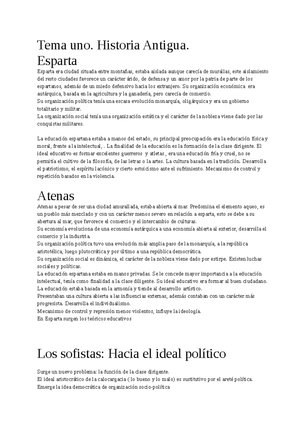 Tema uno. Historia Antigua - Tema uno. Historia Antigua. Esparta ...