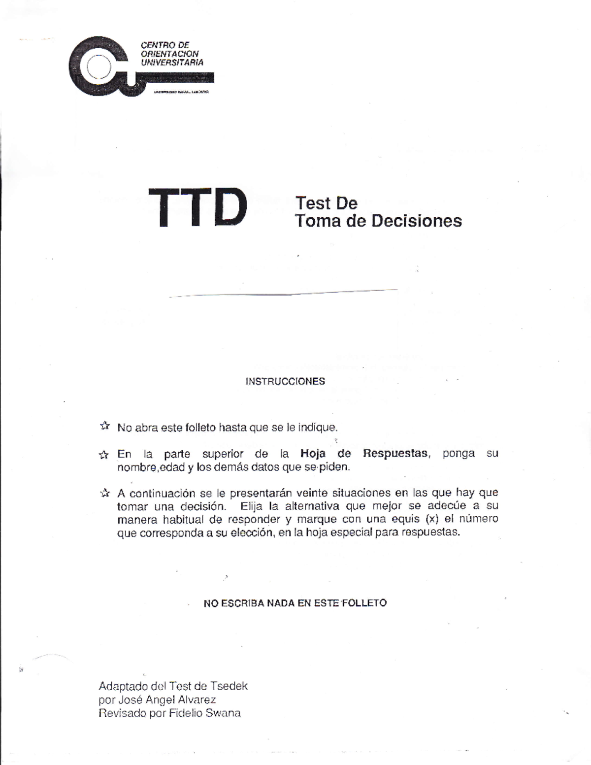 475552464-Cuadernillo-TTD - * * * TTD Test De Toma de Decisiones ...