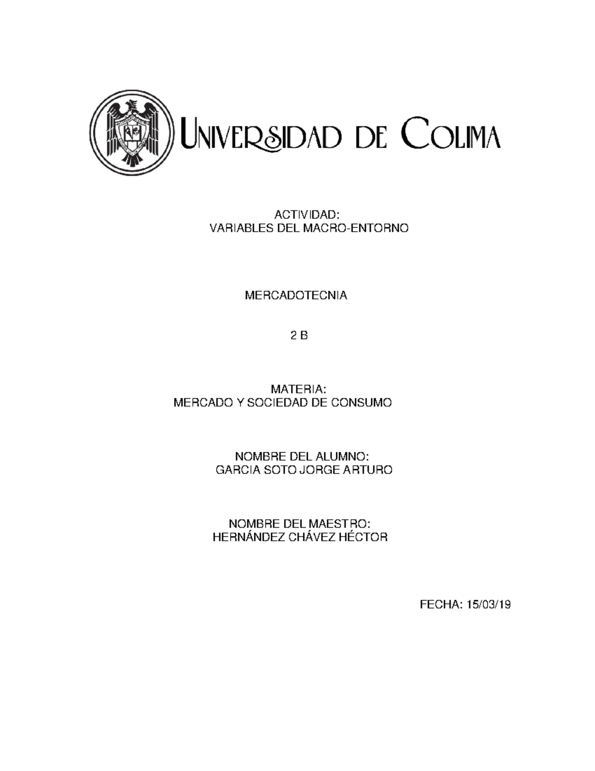 Variables del macro - ACTIVIDAD: VARIABLES DEL MACRO-ENTORNO ...