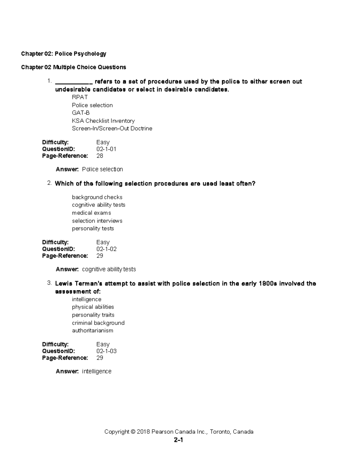 02 pozz for-psych 5 tb ch02 - Chapter 02: Police Psychology Chapter 02 ...